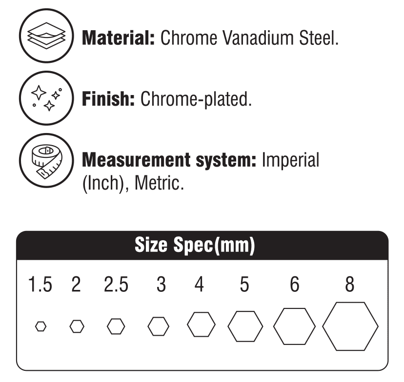 8pcs Allen Folding Wrench Set - CTP Store